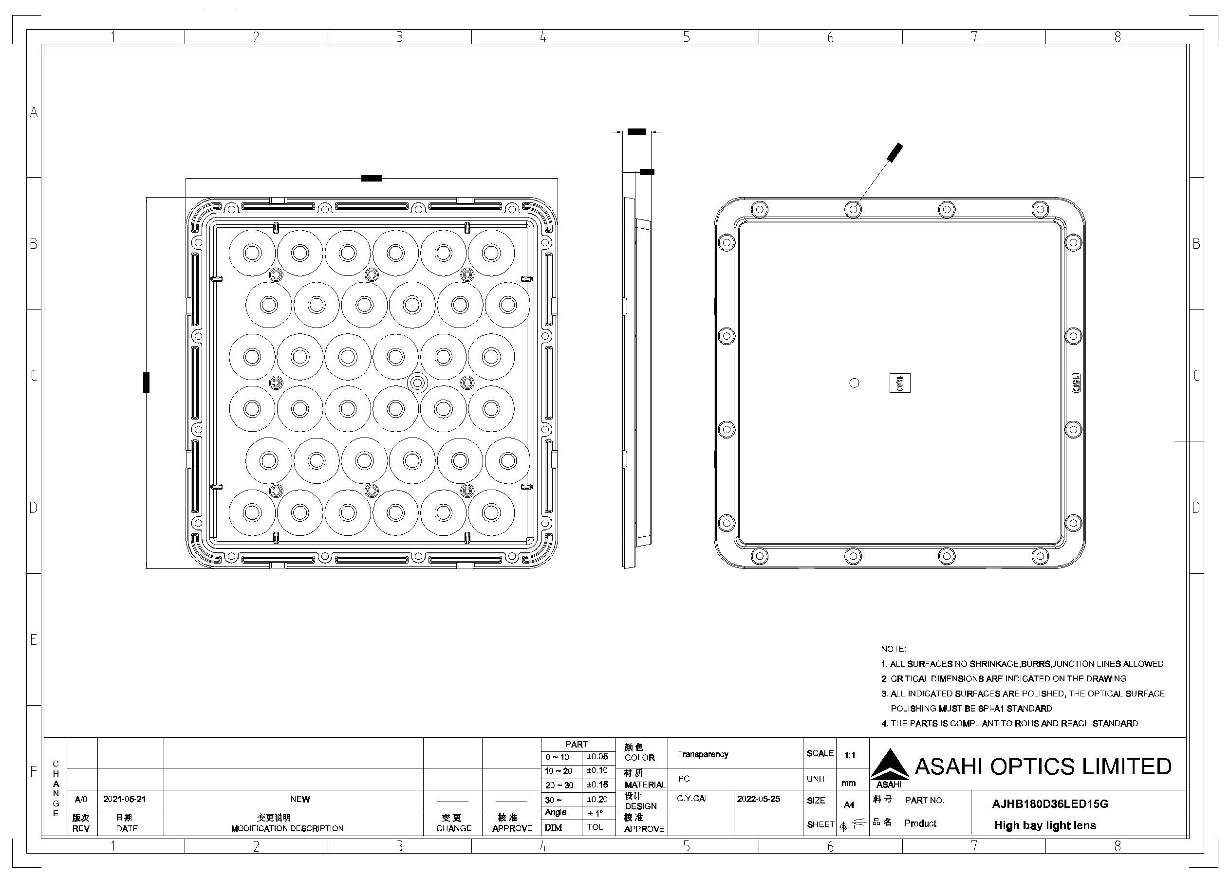 36LEDs high power lens with narrow beam 15° for Stadium lighting ...
